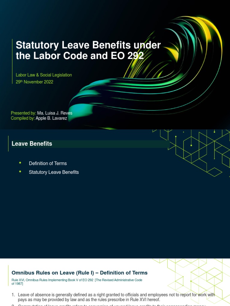 Labor Law - Leave Benefits - Comparison Labor Law and CSC Law | PDF ...