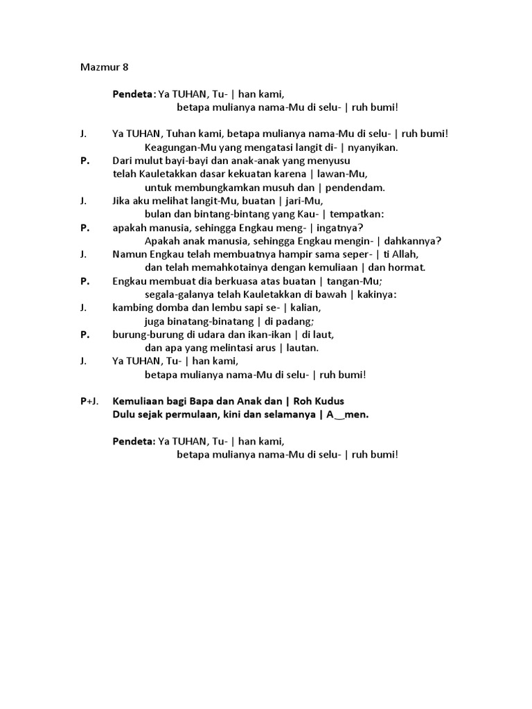 Mazmur 8 Chanting-1 | PDF