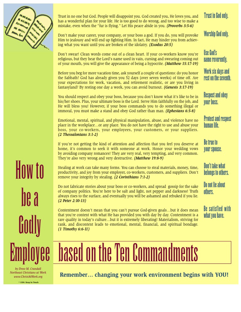 Workplace Ten Commandments | PDF | Religious Belief And Doctrine ...