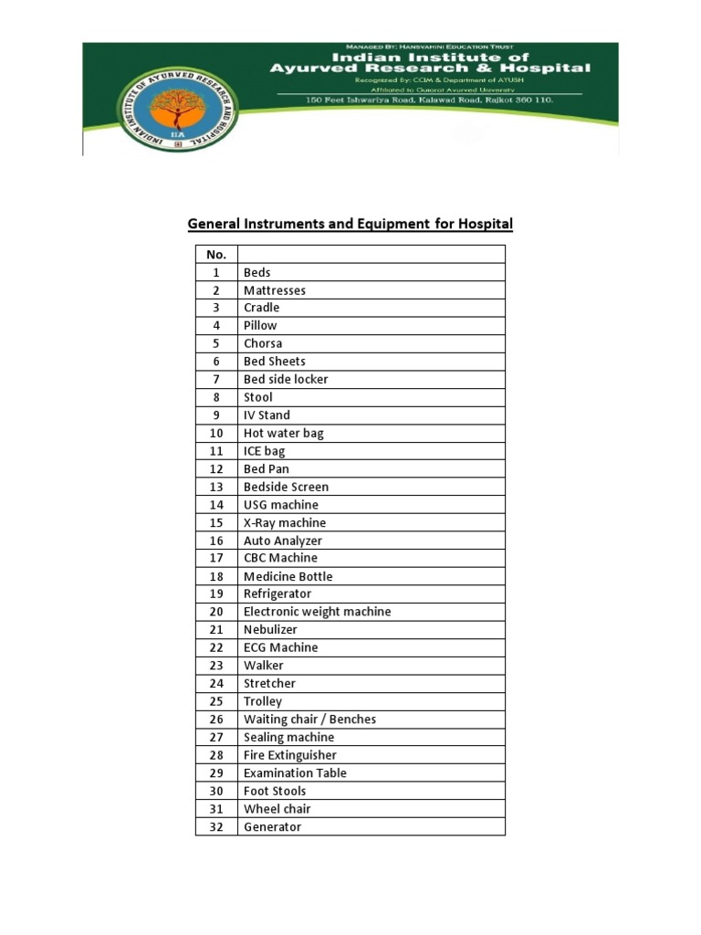Instruments and Equipment For Hospital | PDF | Surgical Suture ...