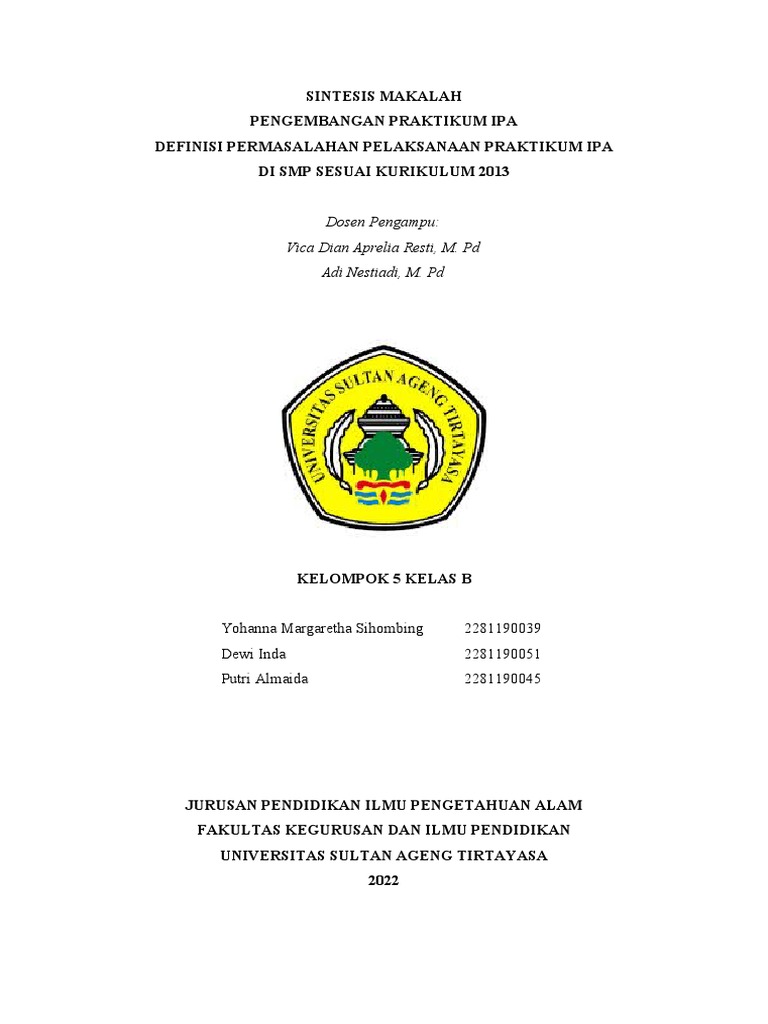 Kelompok 5 - Definisi Permasalahan Pelaksanaan Praktikum IPA Di SMP ...