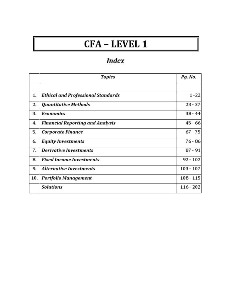 Cfa L1 Topicwise Questions - Solutions Book Final | PDF | Financial ...