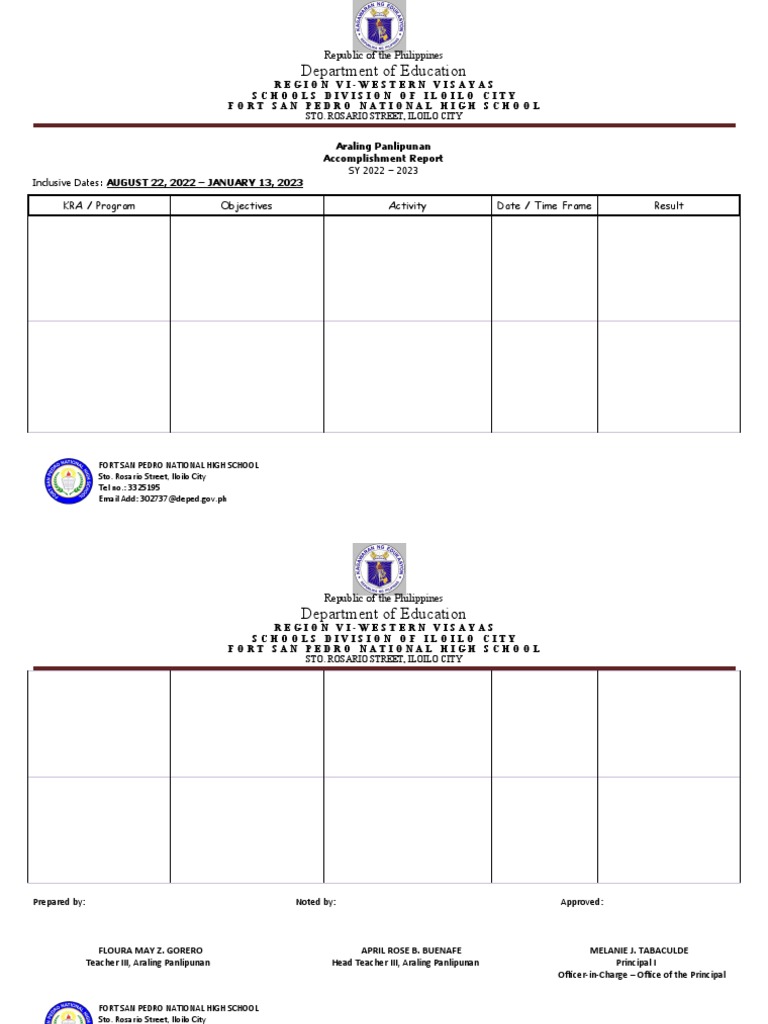 Accomplishment Report 2022 2023 | PDF Accomplishment Report 2022 2023 | PDF