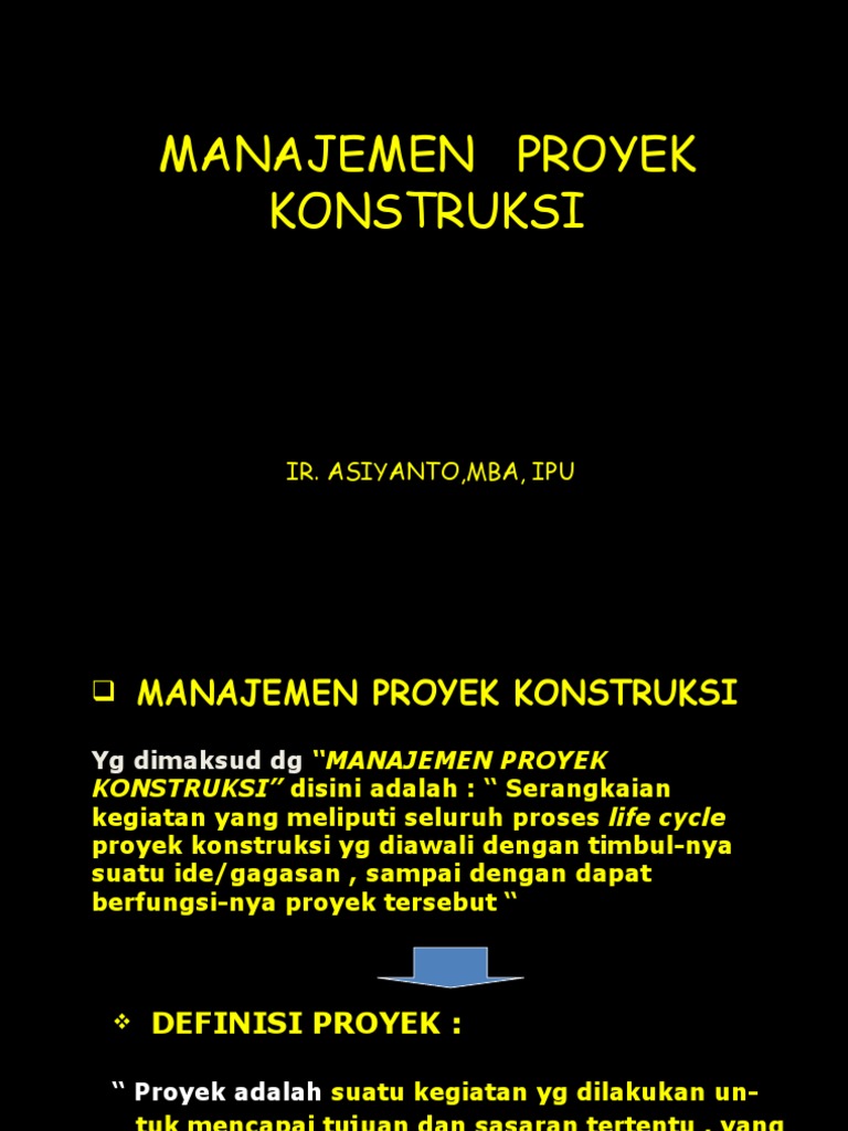 Manajemen Proyek Konstruksi | PDF