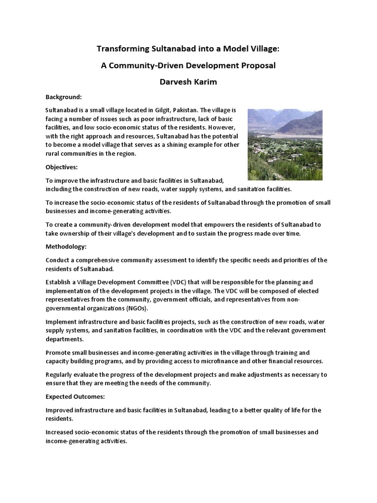 Transforming Sultanabad Into A Model Village | PDF | Infrastructure ...