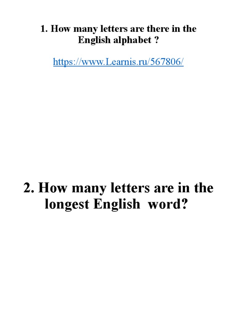 How Many Letters Are There in The English Alphabet ? | PDF