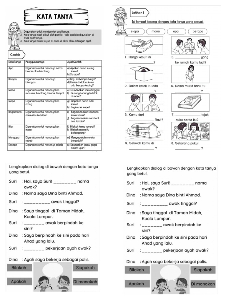 Kata Tanya Tahun 1 | PDF
