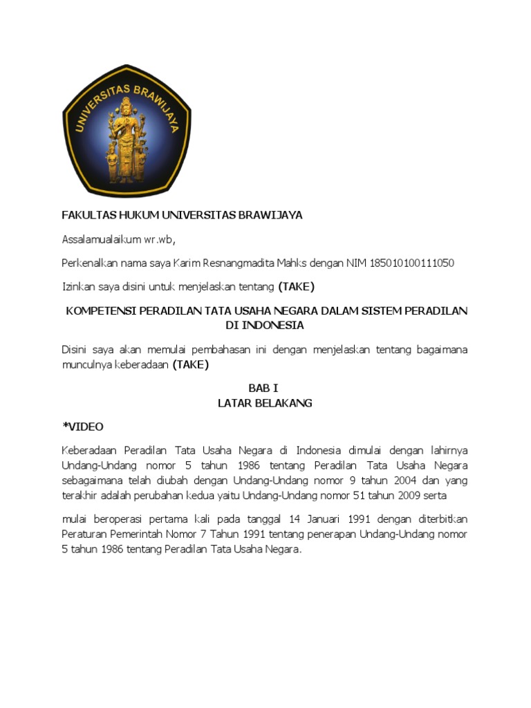 Fakultas Hukum Universitas Brawijaya | PDF | Hukum