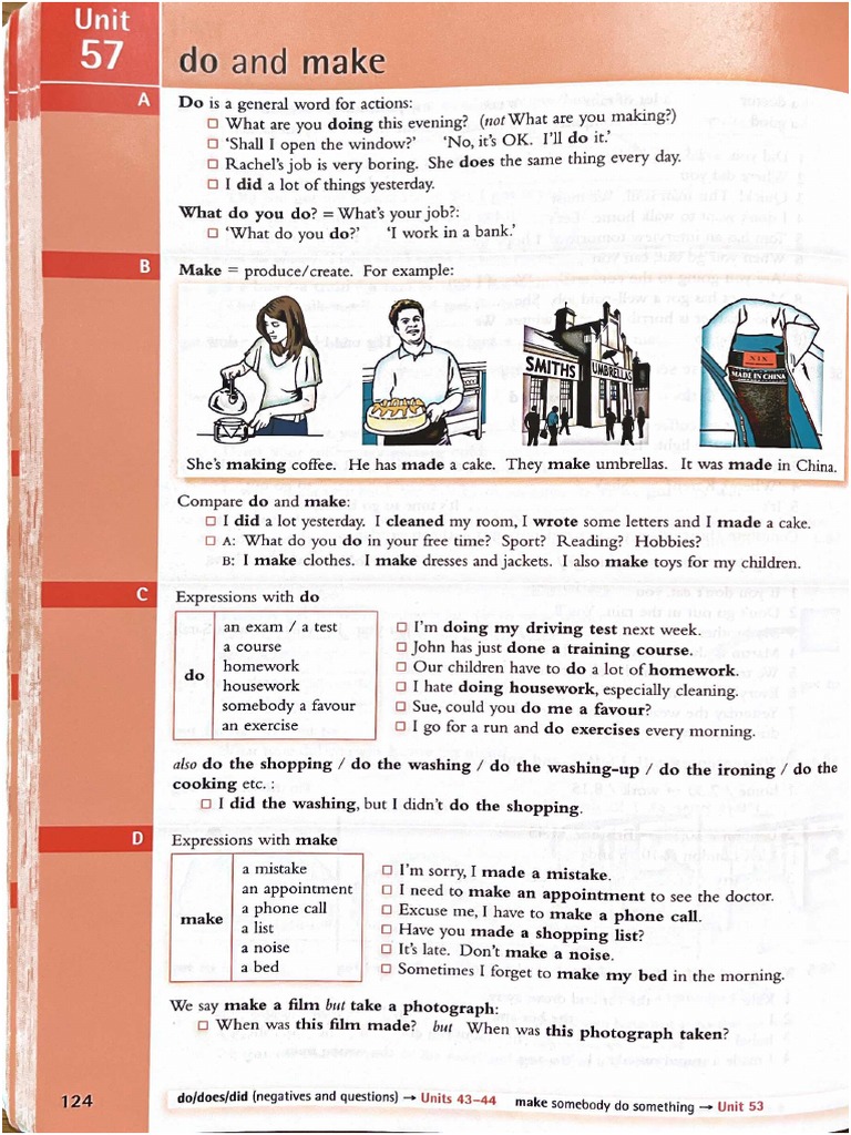 Essential Grammar Unit 57 Do Make | PDF