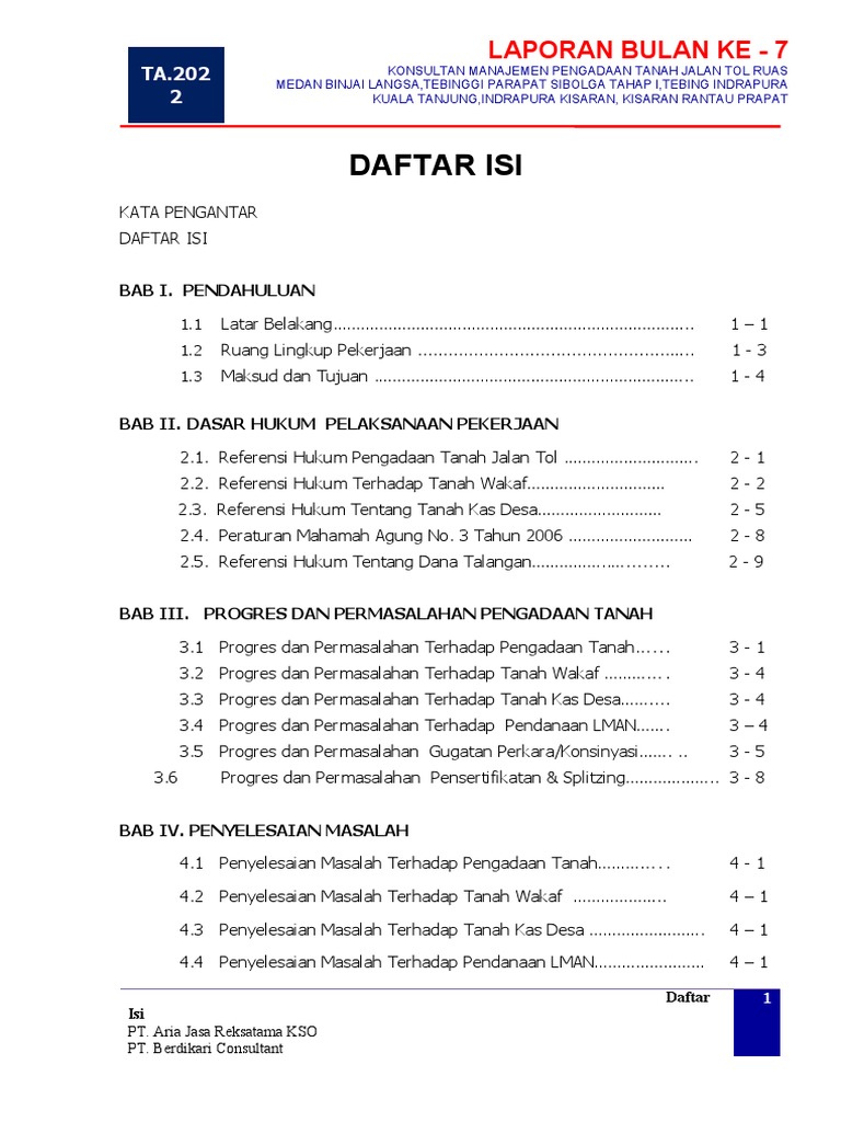 Daftar Isi Inkis | PDF