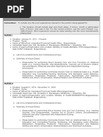 Sample Work Experience Sheet | PDF | Health Care | Nursing