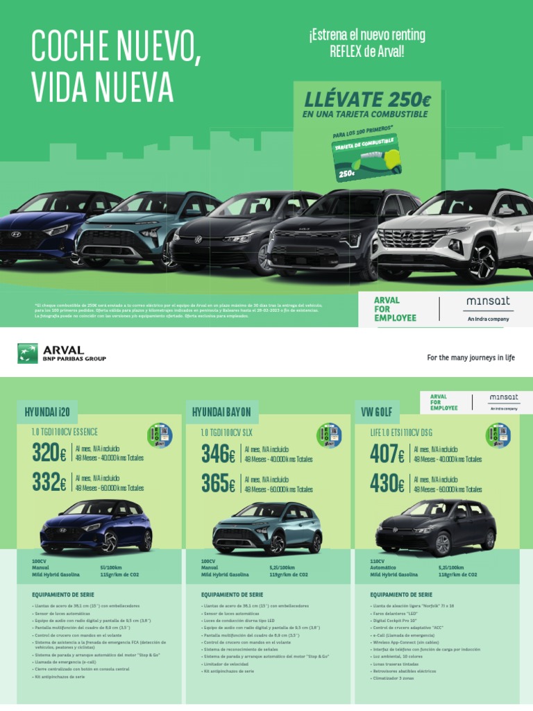 Catálogo de Coches Renting Reflex-Arval | PDF | Tecnologías automotrices | Tecnología de vehículos