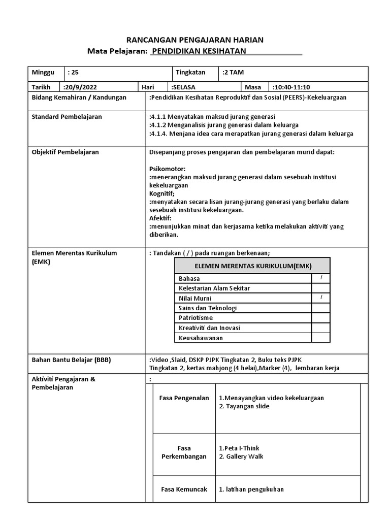RPH PK Kekeluargaan New | PDF
