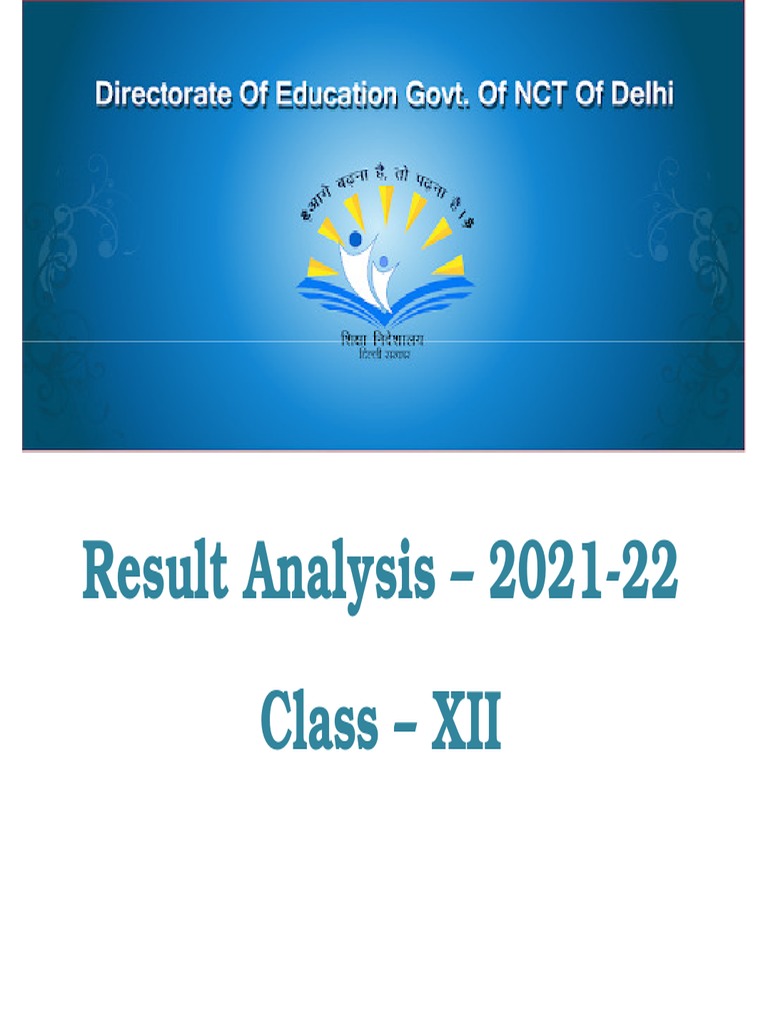 Delhi Govt. Schools Class XII Results 2022 | PDF | Science