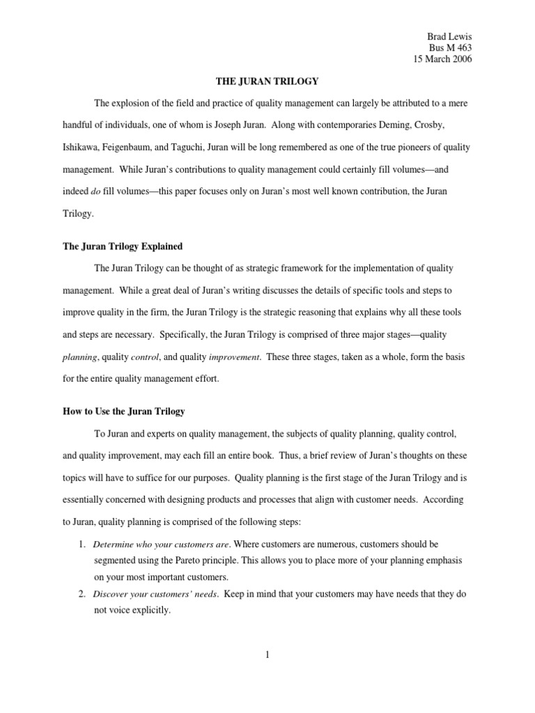 Juran Trilogy Paper 1226089340654918 9 | PDF