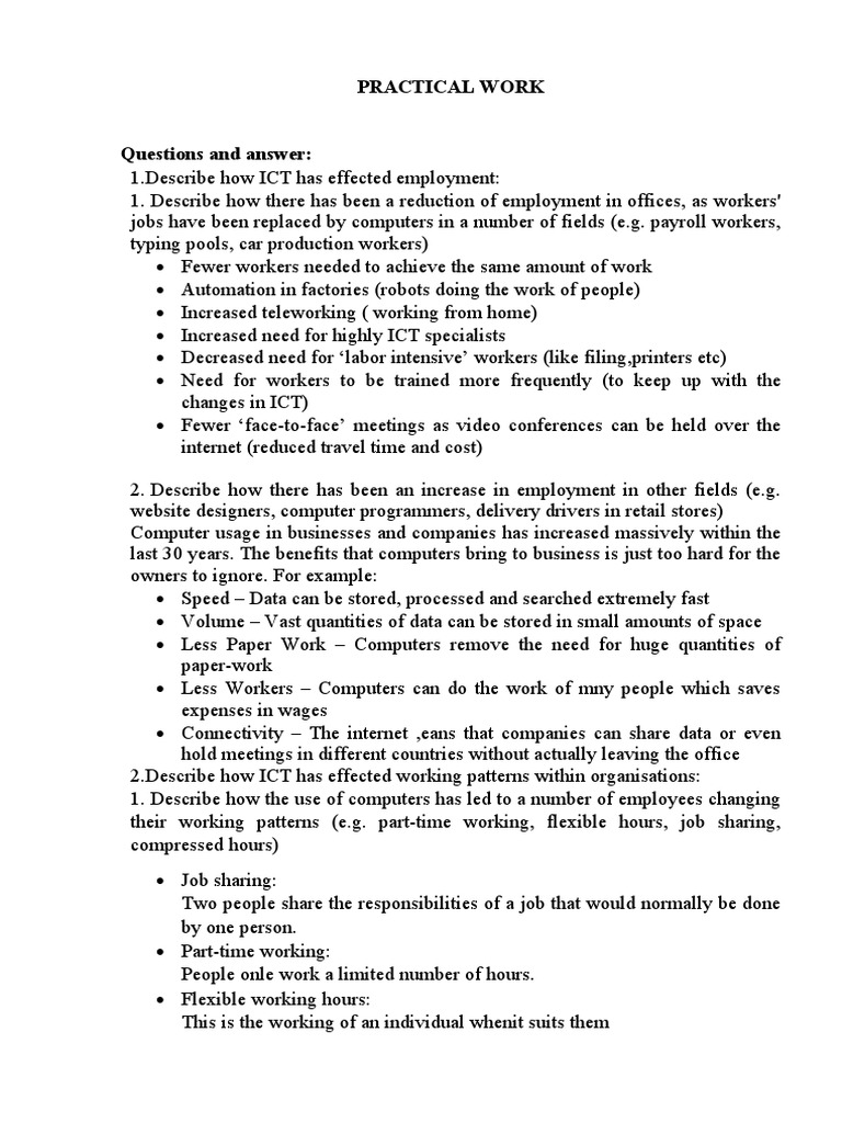 Practical Work 1 | PDF | Employment | Information Technology