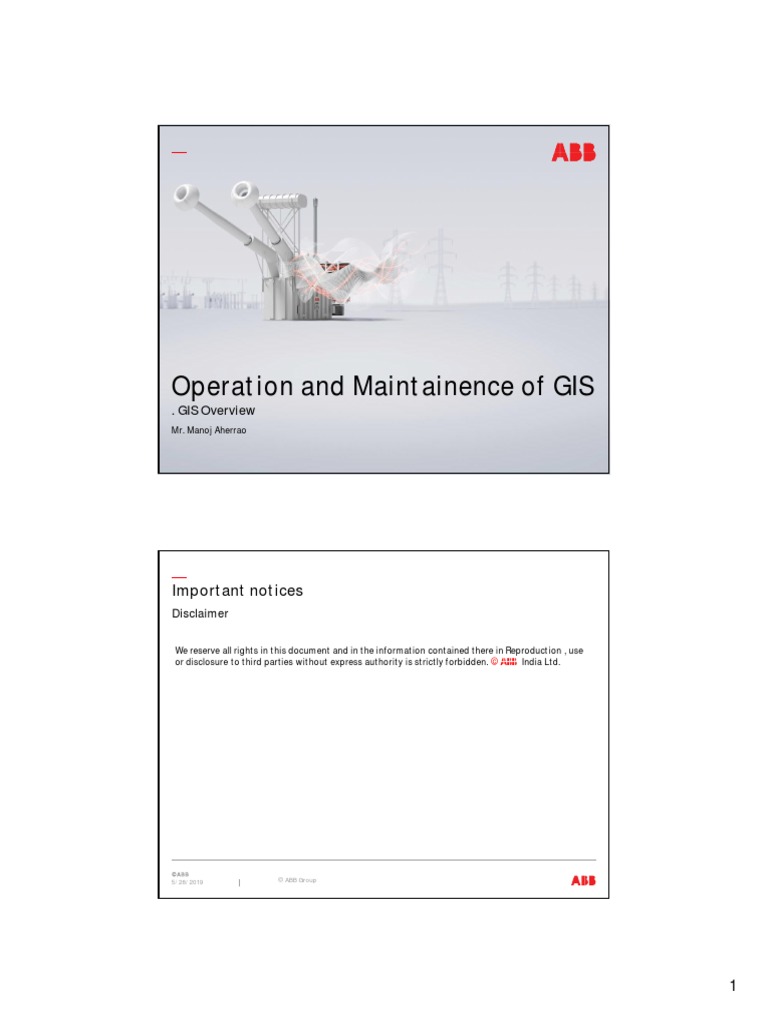 Operation and Maintainence of GIS | PDF | Transformer | Electric Arc