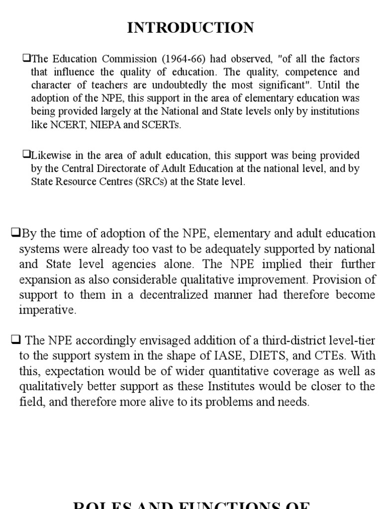 Role and Functions of IASE in Education | PDF | Teachers | Teacher ...