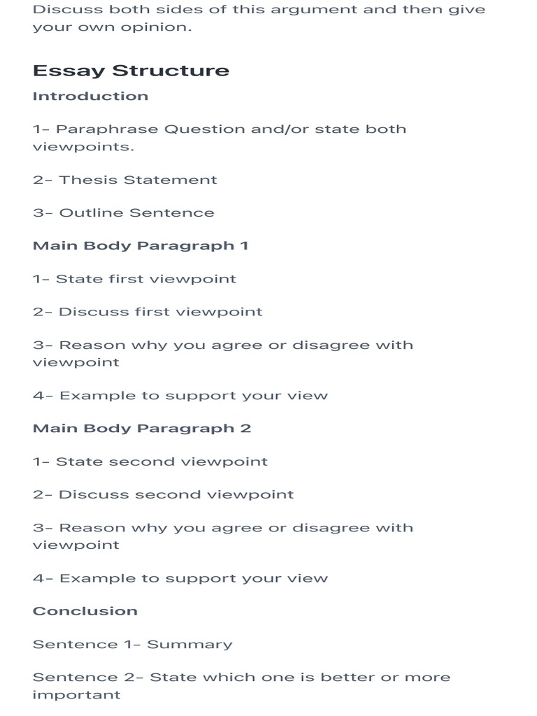 Ielts Writing Task 2 Essay Structures Band 9 Essays Pdf Essays