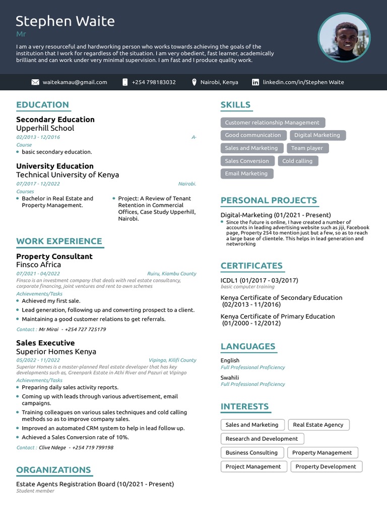 Stephen Waite's Real Estate CV | PDF | Customer Relationship Management ...