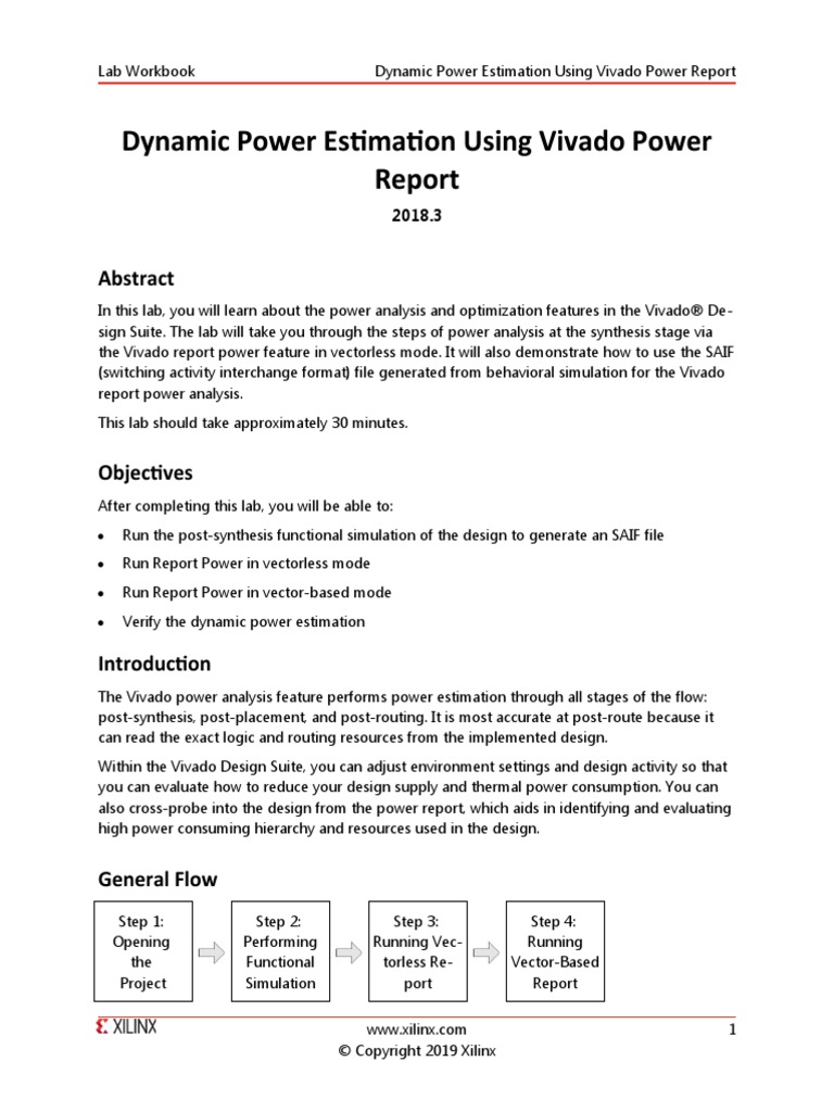 32dynamic Power Estimation Using Vivado Power Report | PDF | Computers