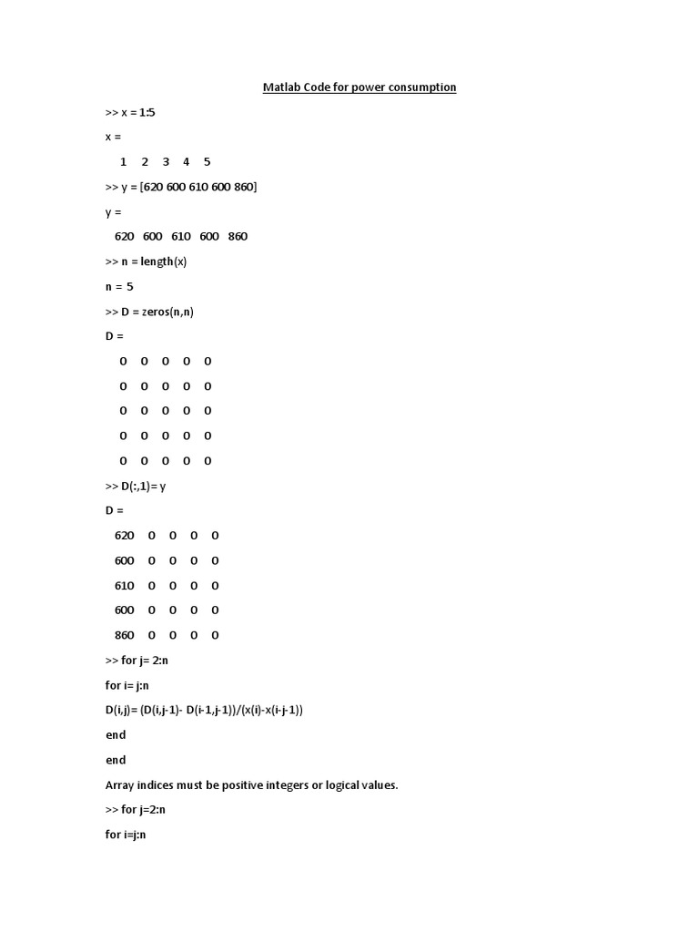 Matlab Code For Power Consumption | PDF