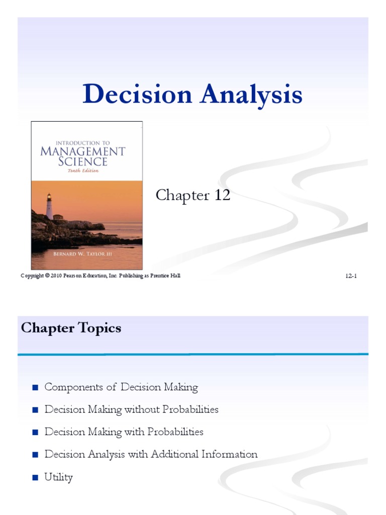 Ch12 Decision Analysis | Download Free PDF | Probability | Analysis