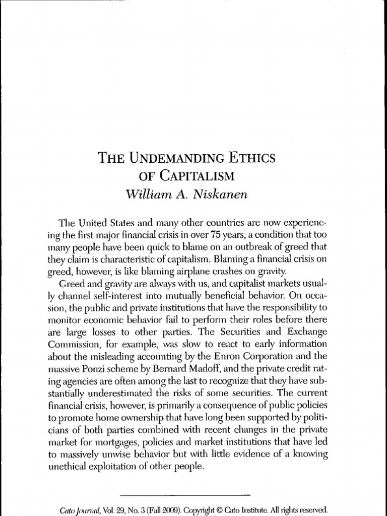 Capitalism & Its Undemanding Ethics | PDF | Ownership | Capitalism