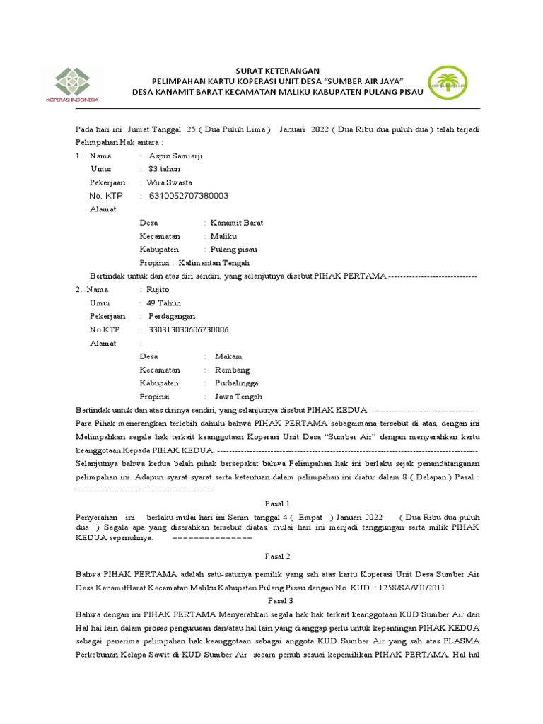 Surat Pelimpahan 2022 | PDF