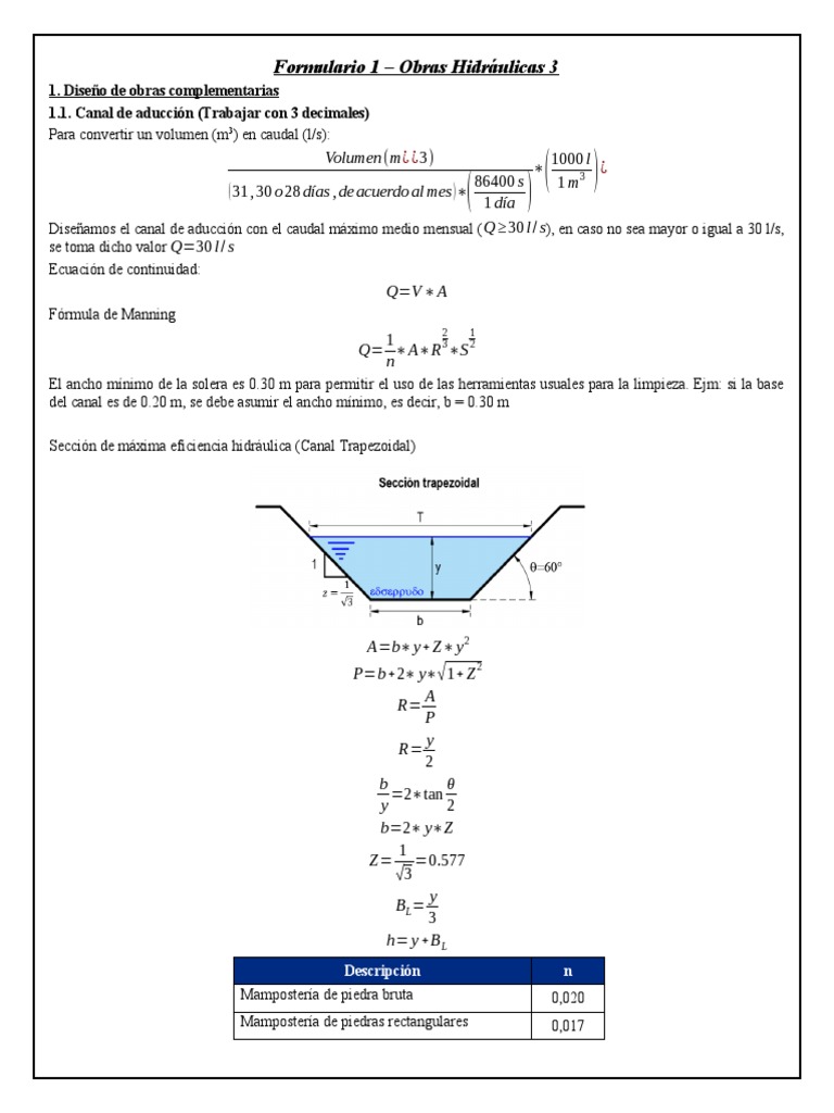 Formulario 1 - Diseño de Obras Complementarias | PDF | Edificio sustentable | Ciencias fisicas