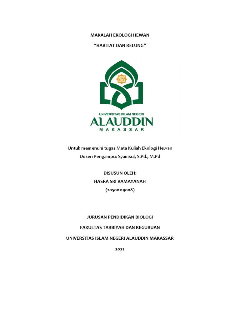 Habitat dan Relung Ekologi Hewan | PDF