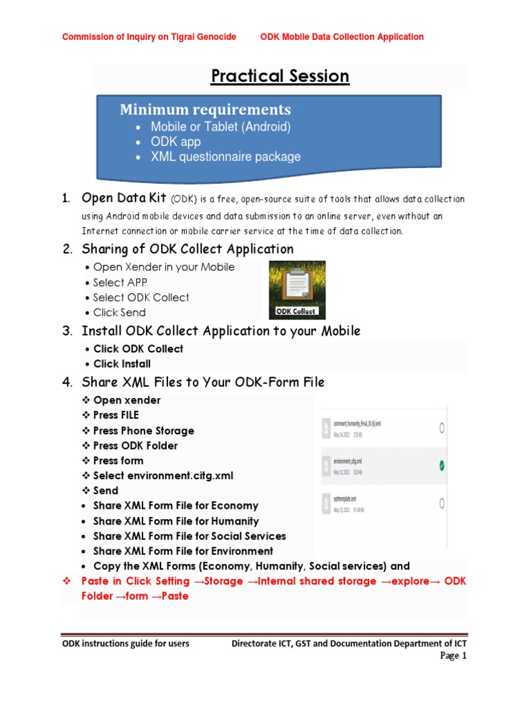 Open Data Kit Training Pdf Mobile App Android Operating System 