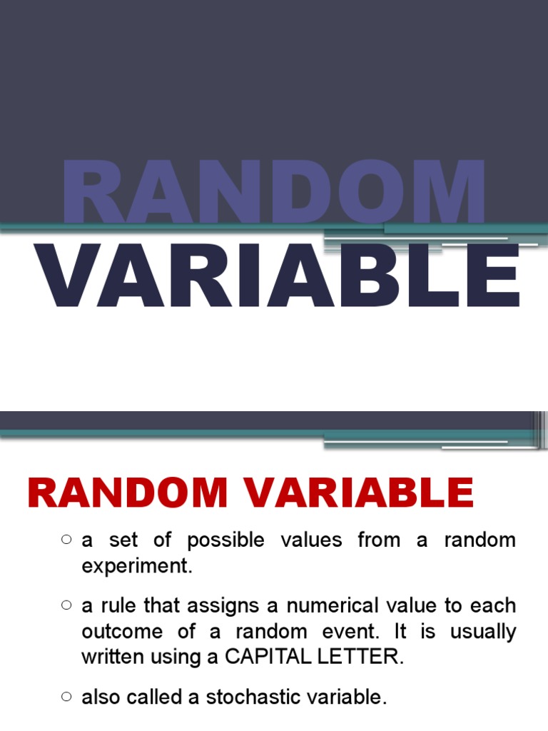 Random: Variable | PDF | Random Variable | Probability Distribution