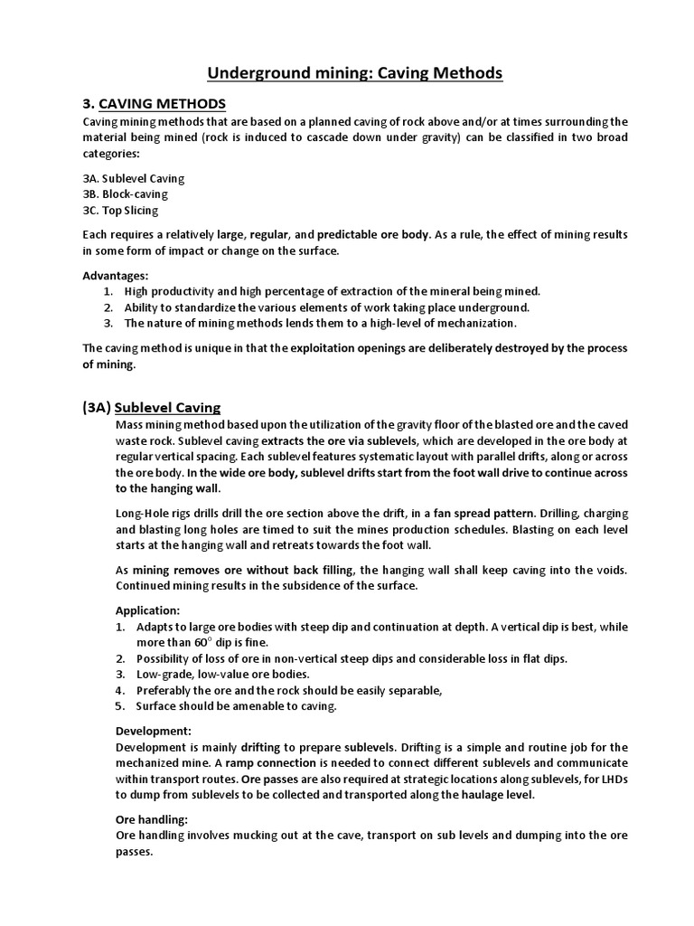 Understanding Sublevel Caving: A Comprehensive Breakdown of Methods ...