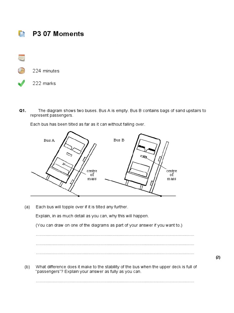 P3 07 Moments | Download Free PDF | Force | Rotation Around A Fixed Axis