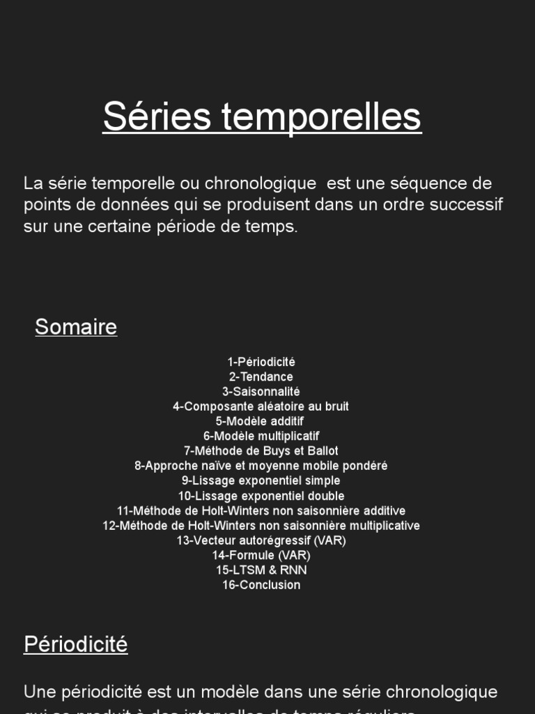 Analyse des Séries Temporelles et Modèles | PDF | Moyenne mobile | Séries chronologiques