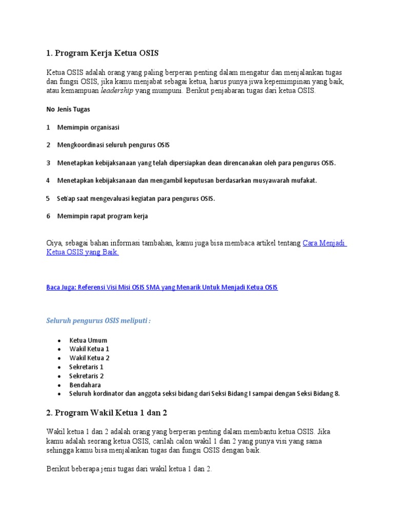 Program Osis 1 | PDF