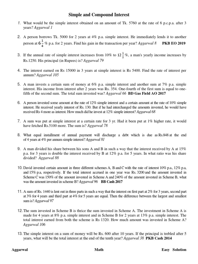 Simple and Compound Interest | PDF | Interest | Compound Interest