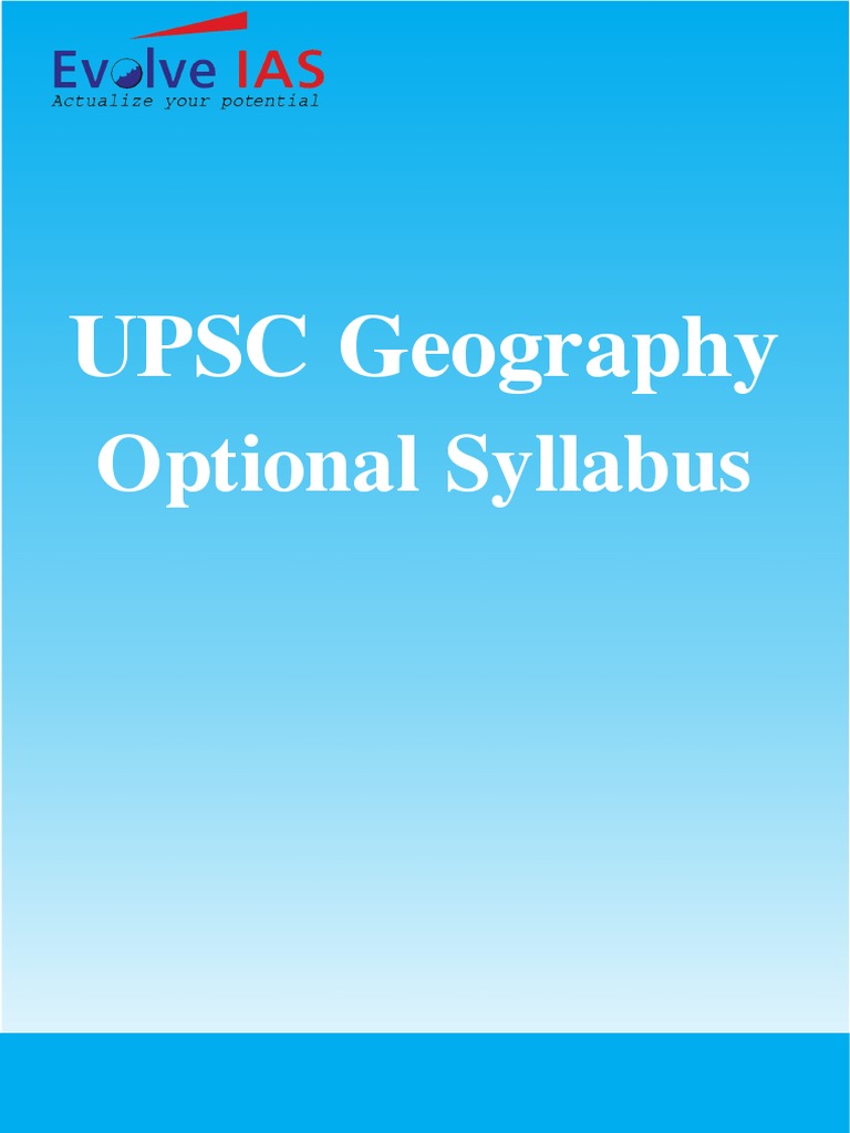 Geography Optional Syllabus | PDF | Geomorphology | Oceans