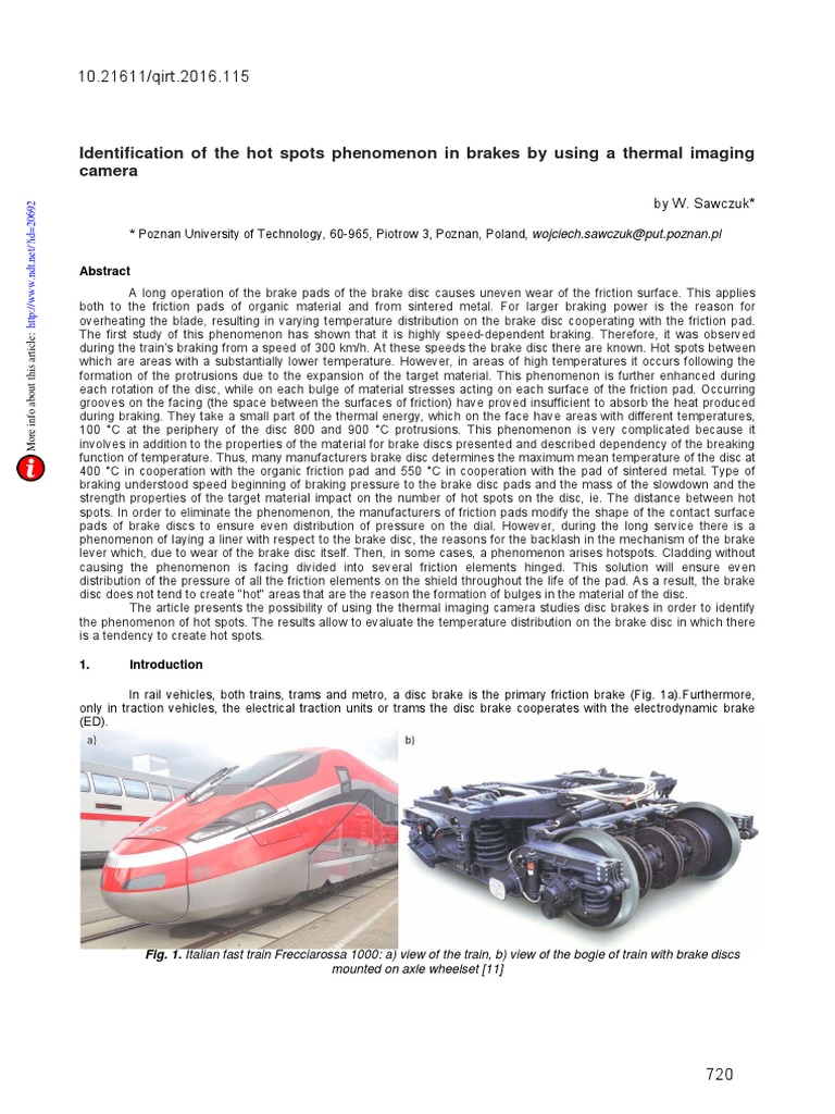 Identification of The Hot Spots Phenomenon in Brakes by Using A Thermal Imaging Camera | PDF ...