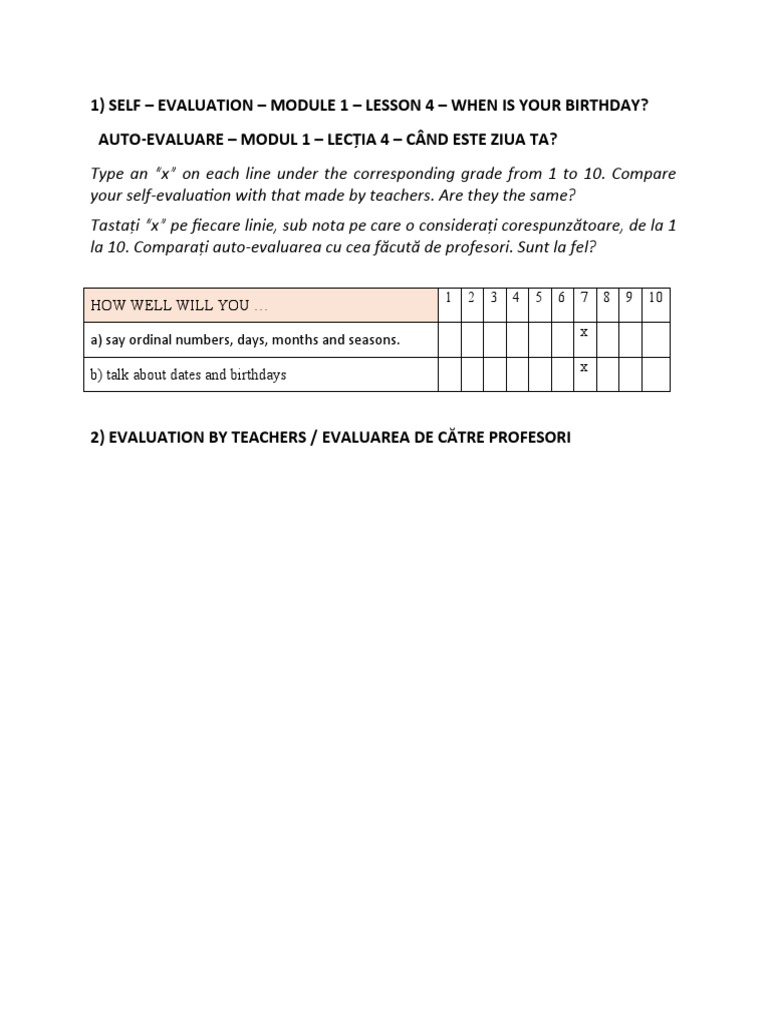 Self-Evaluation - Module 1 - Lesson 4meghegat | PDF Self-Evaluation - Module 1 - Lesson 4meghegat | PDF