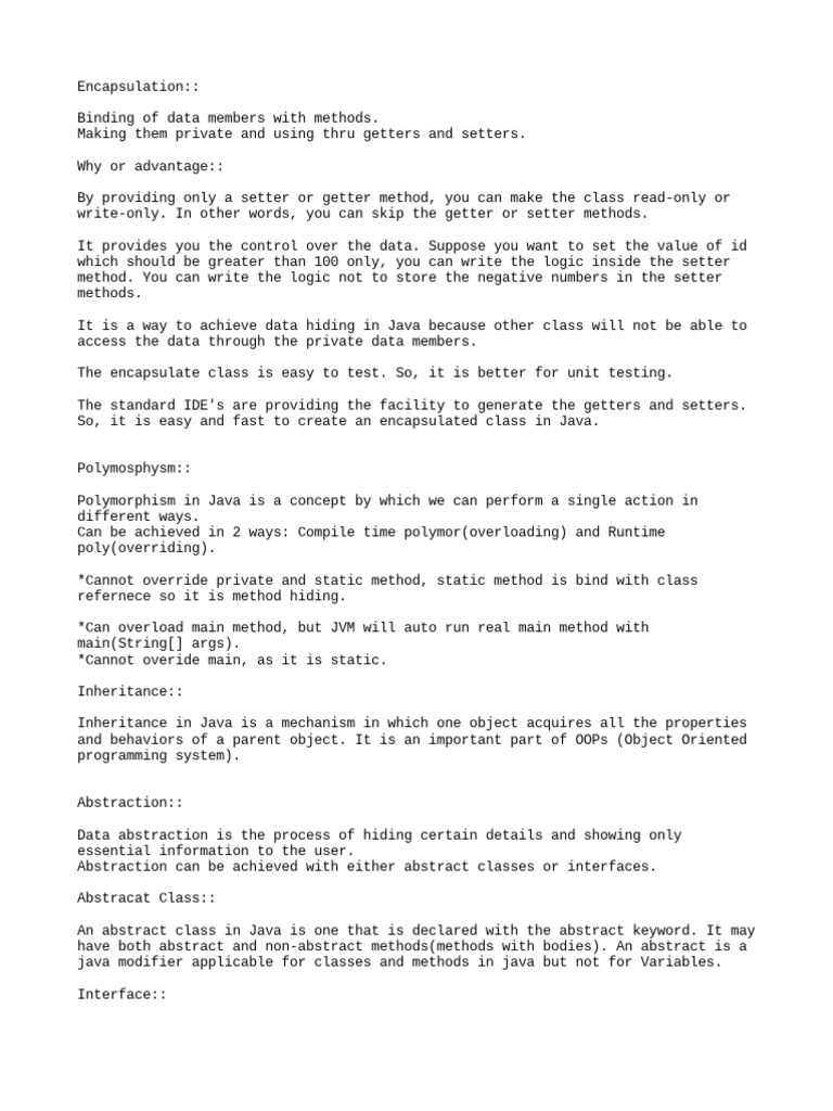 OOPS | PDF | Class (Computer Programming) | Method (Computer Programming) OOPS | PDF | Class (Computer Programming) | Method (Computer Programming)