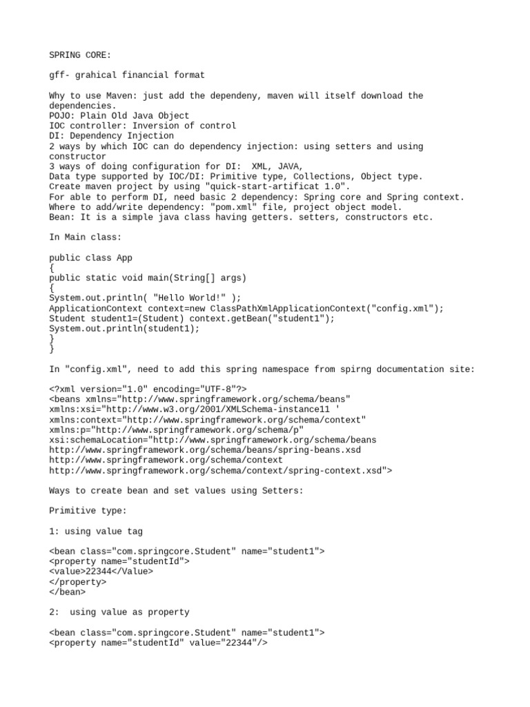 Spring Core Pdf Programming Constructor Object Oriented Programming