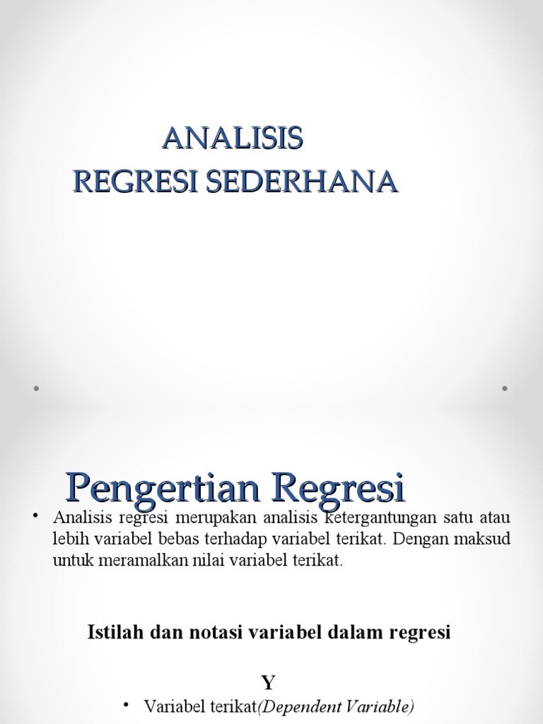 5 Analisis Regresi Sederhana | PDF