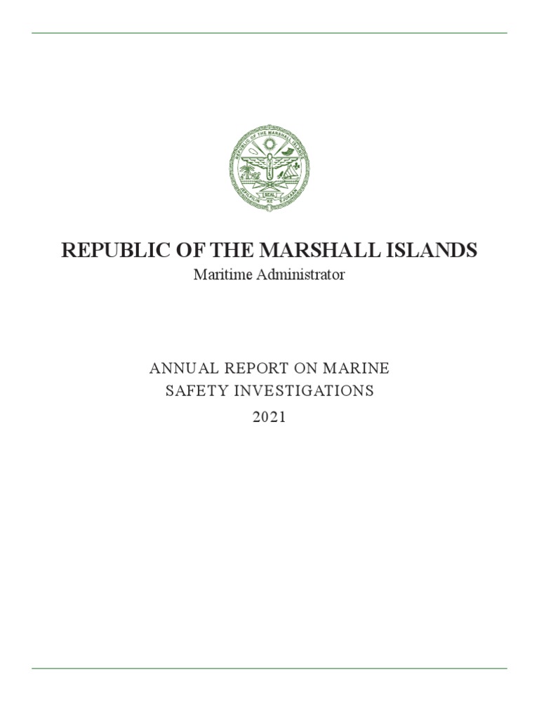 Republic of The Marshall Islands Annual Report On Marine Safety ...