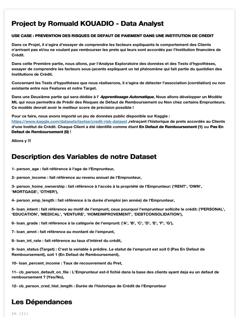 Loan Risk Prediction - Part 1 | PDF | Valeur p | Prêts