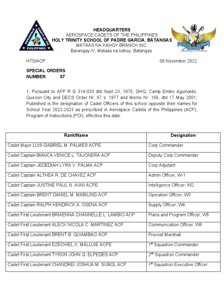 SO 7 Designations | PDF | Military Science | Navies