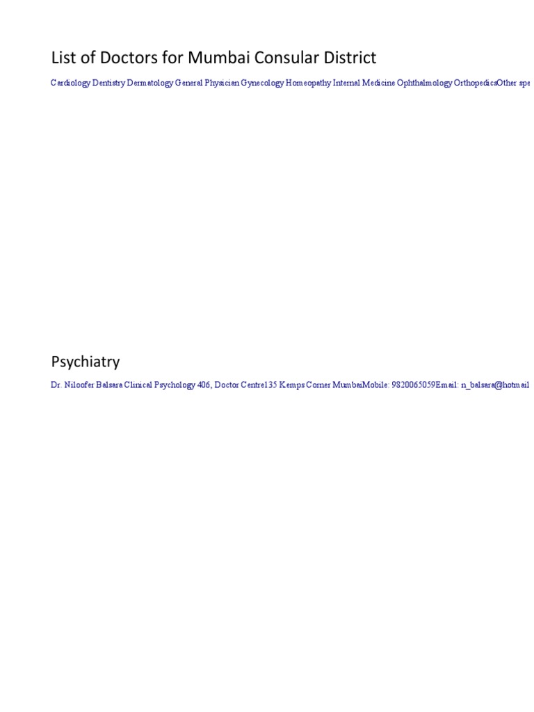 2016 List of Doctors | Download Free PDF | Ophthalmology | Dentistry