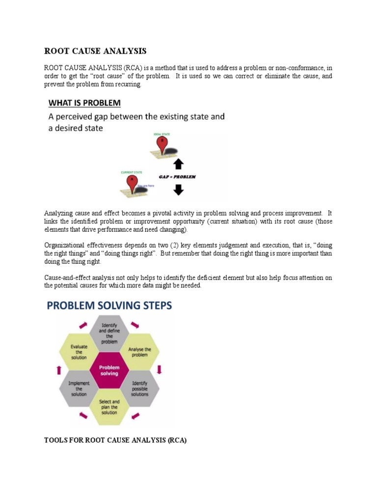 Tools For Root Cause Analysis (Rca) | PDF | Causality | Cognitive Science