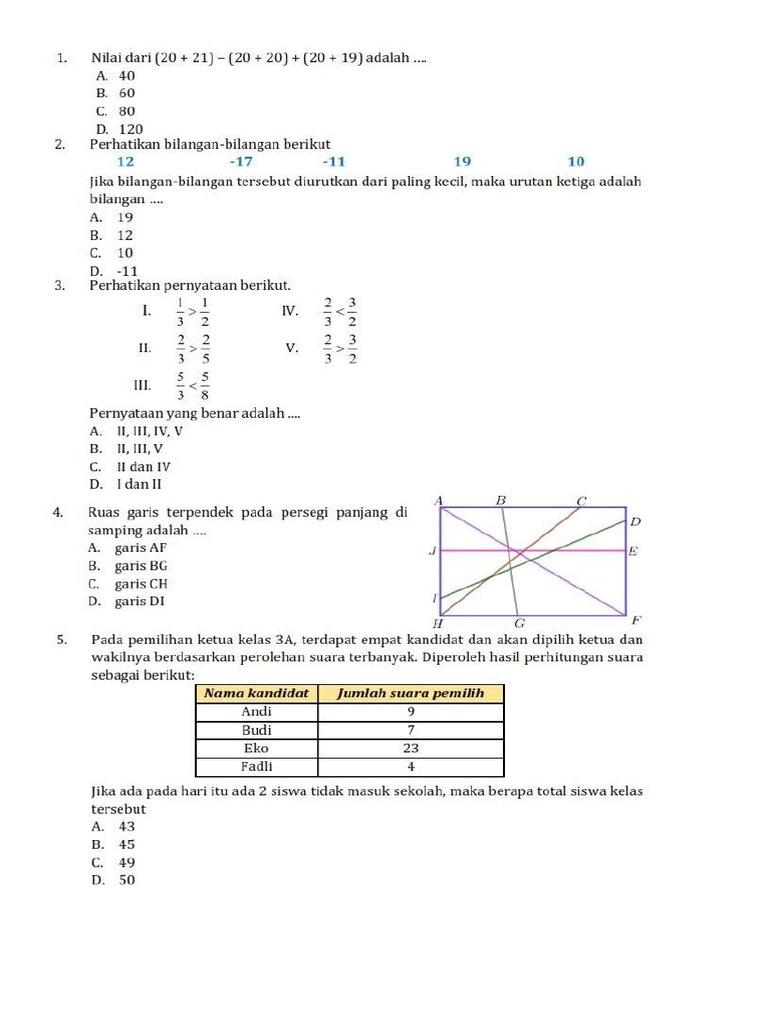 Soal Uji Coba KMS 16 Kelas 3 - 4 | PDF